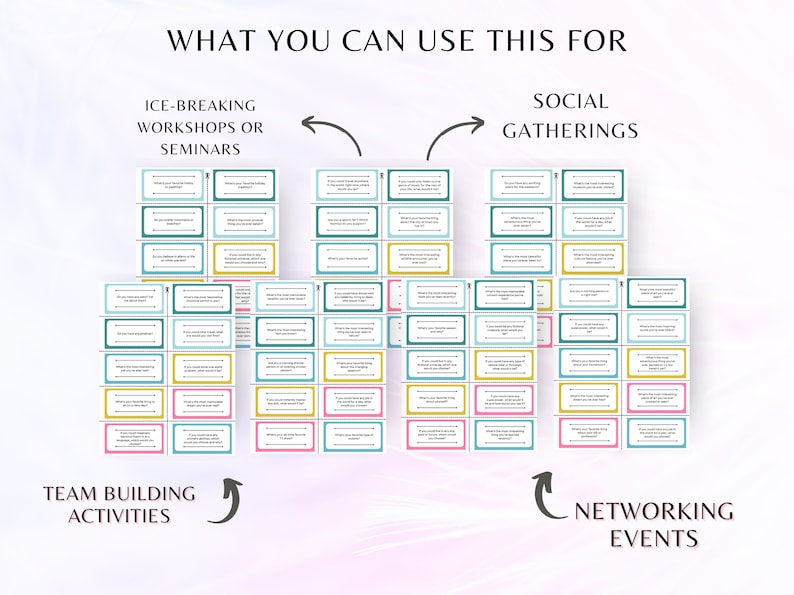 Ice Breaker Question Cards: 150 Conversation Starters (digital Download ...