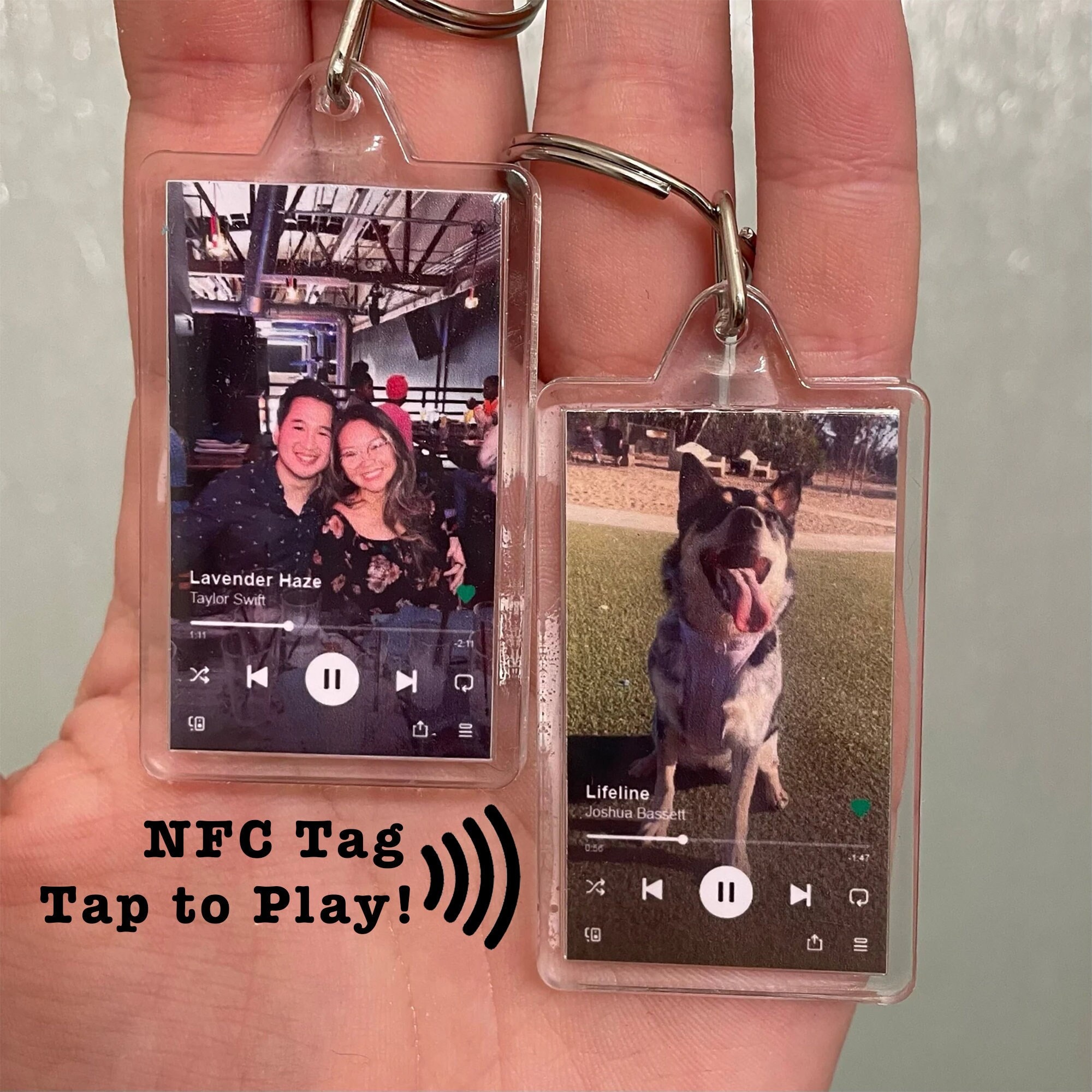 Tap to Play - Customizable Music Photo Keychain [NFC Tag] - Etsy