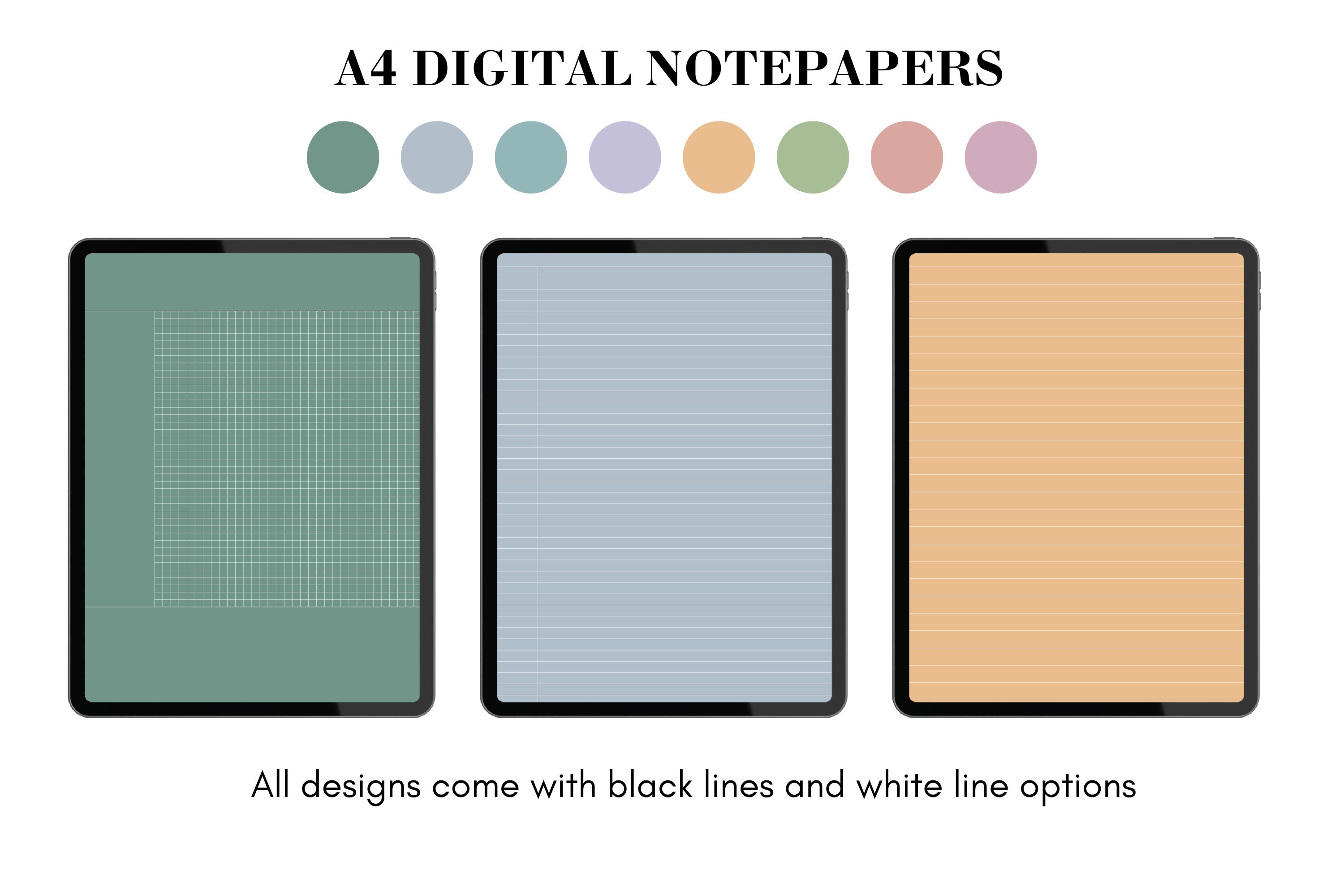 Digital Notepaper Bundle A4 Size Goodnotes Notepaper Set Dotted ...
