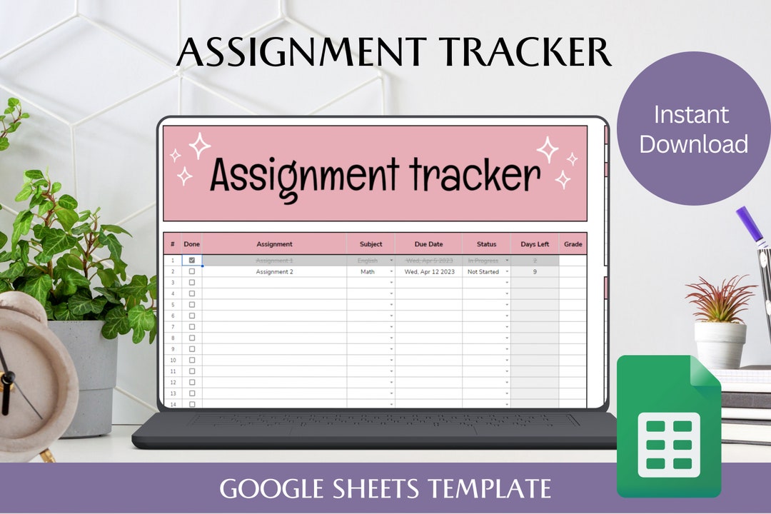 Student Assignment Tracker Google Sheets Assignment Tracker Weekly ...