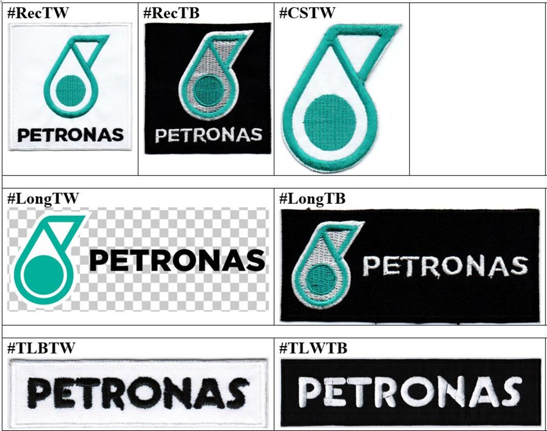 Petronas Oil and Gas Company F1 Car Racing Badge Iron on Embroidered ...