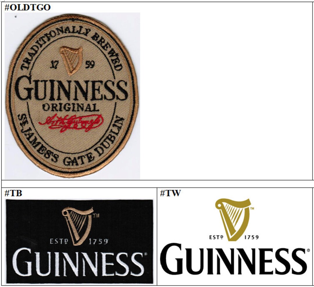Guinness Beer Dry Stout Beverage Alcohol Drink Badge Iron on ...