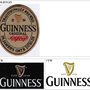 Guinness Beer Dry Stout Beverage Alcohol Drink Badge Iron on ...
