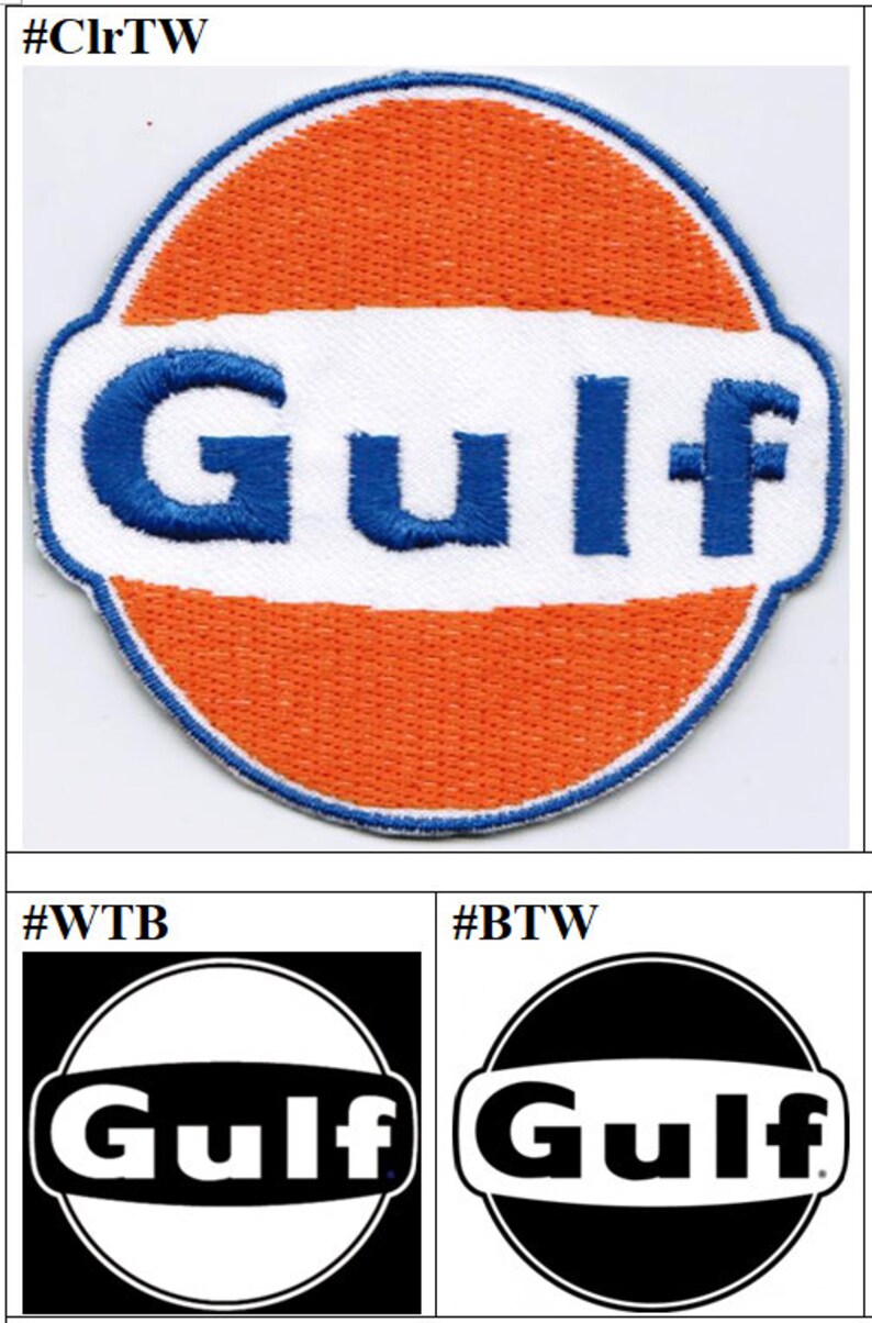 Gulf Oil and Gas Auto F1 Car Motor Automobile Racing Badge Iron on ...