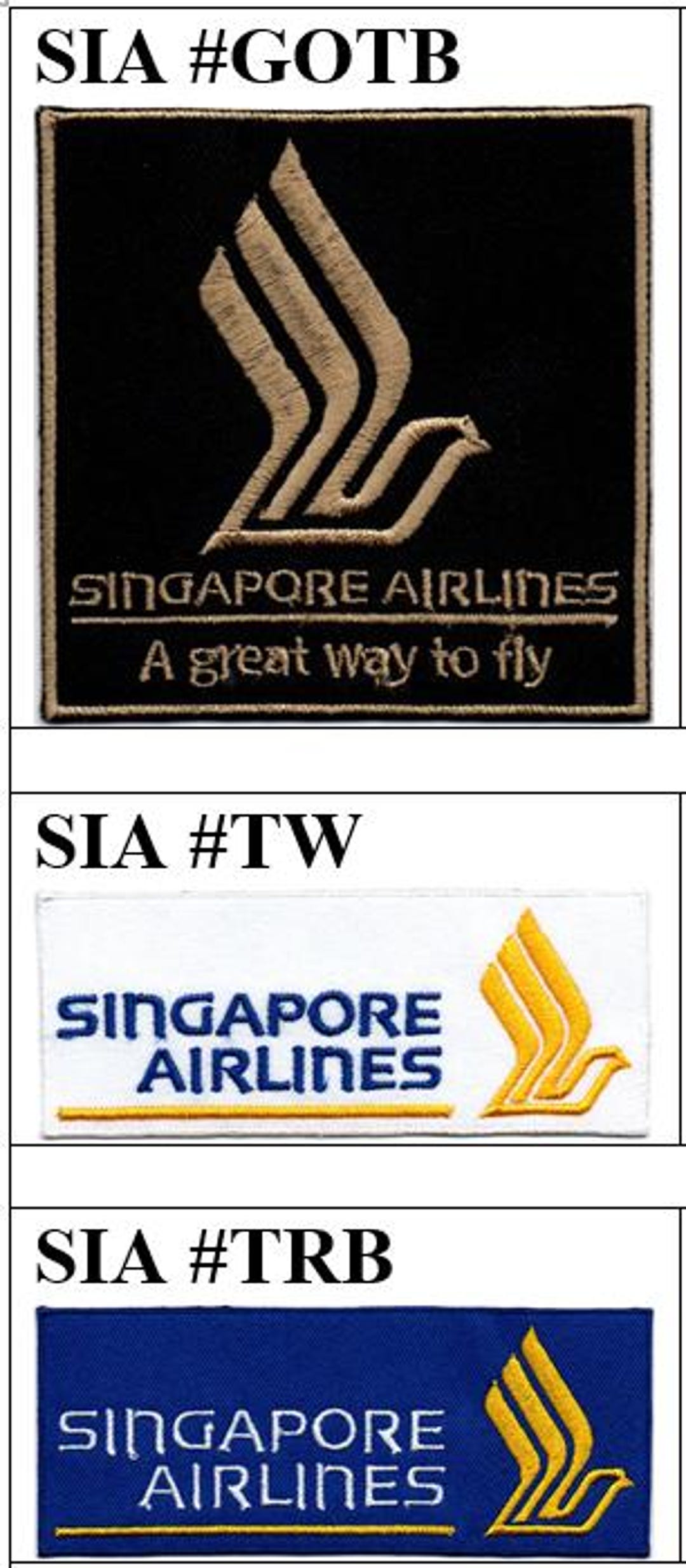 SIA Singapore Airlines A Great Way to Fly Badge Iron on Embroidered ...