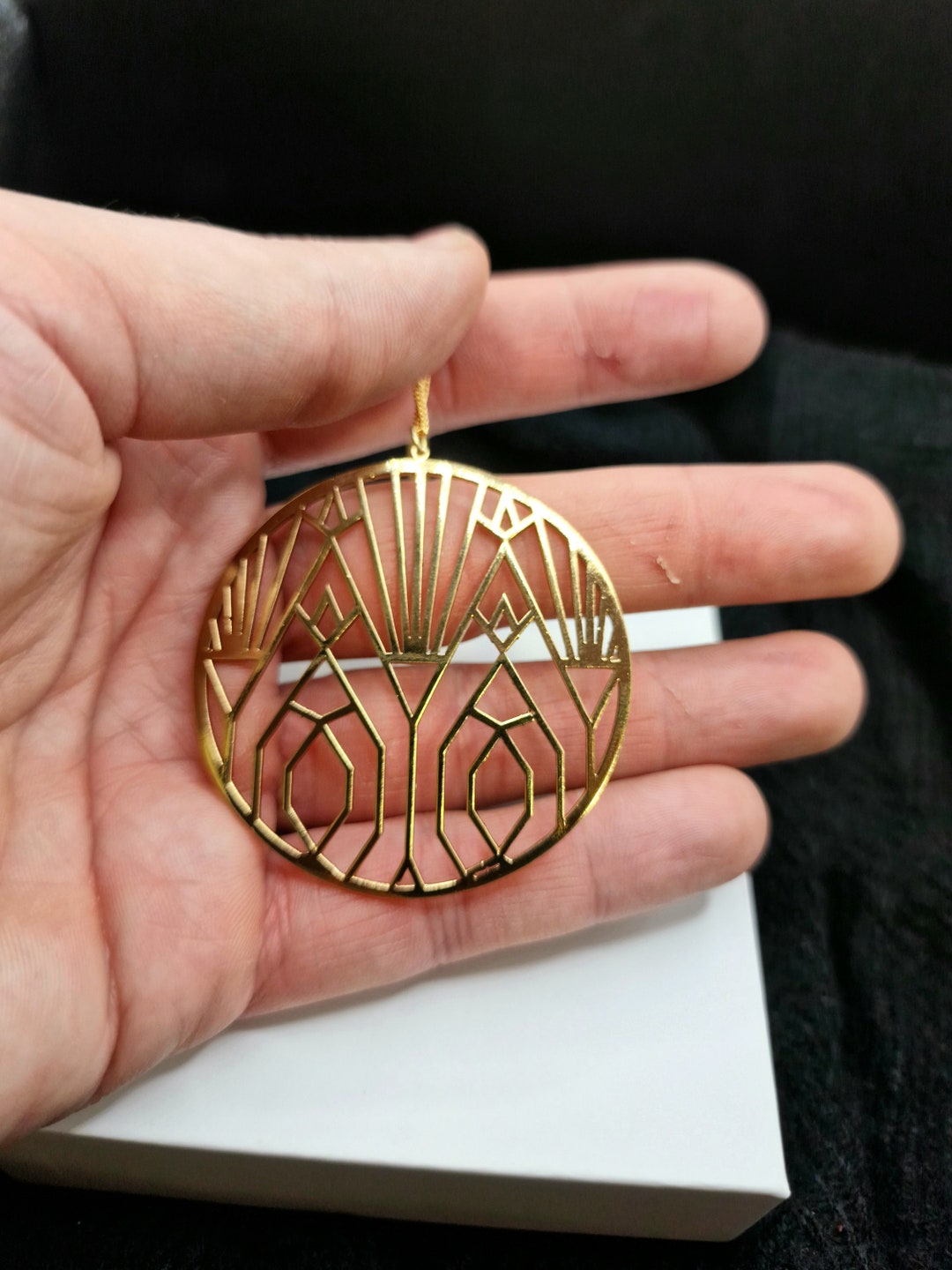 24 Carat Fine Gilding Necklace, Golden Women's Necklace, Geometric ...