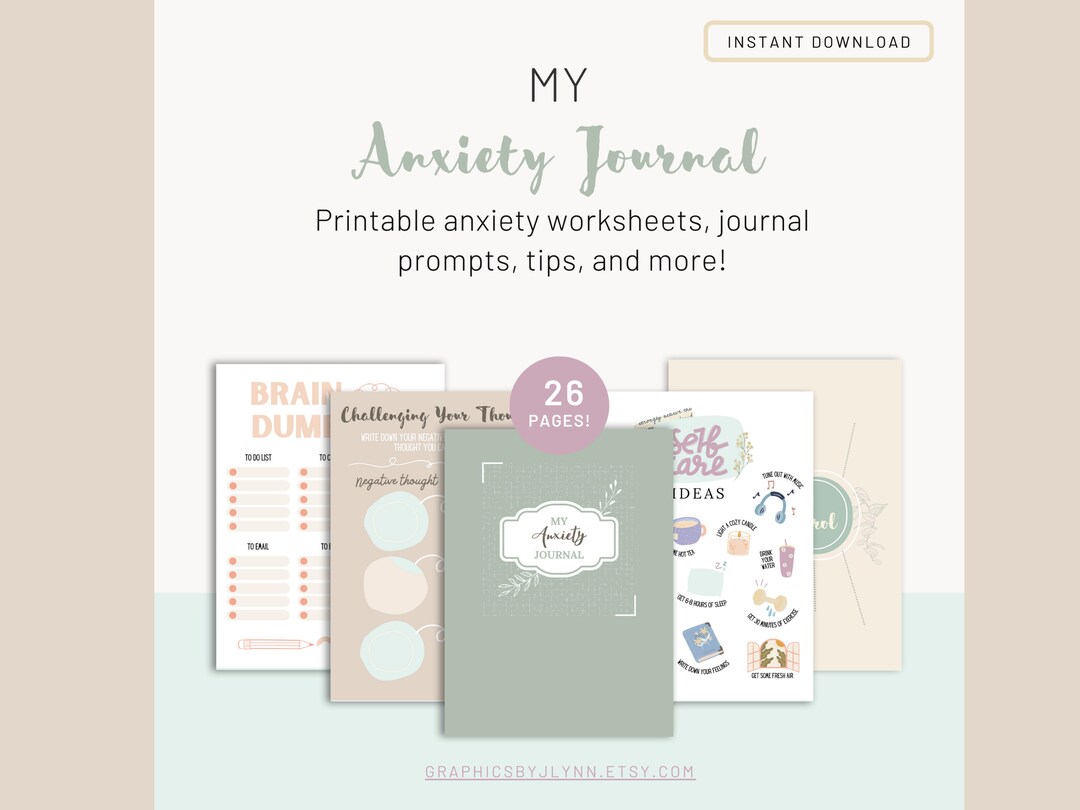 Anxiety Relief Journal Printable Self Care Journal Digital - Etsy