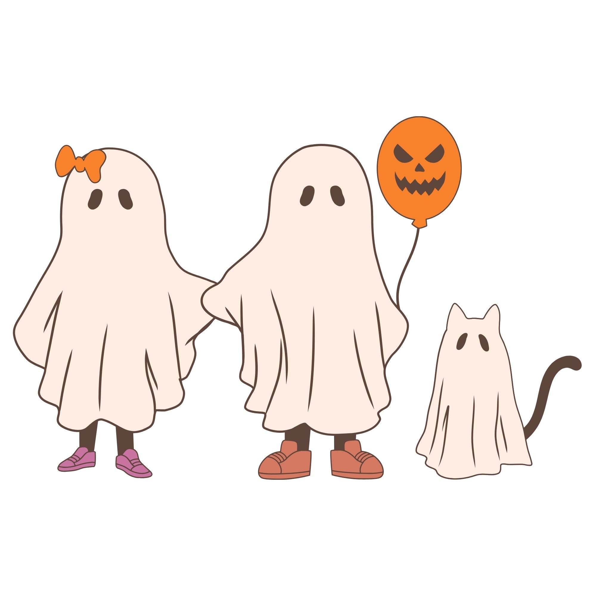 Cute Ghost Family With Cat Instant Downloads Png Jpg Svg - Etsy