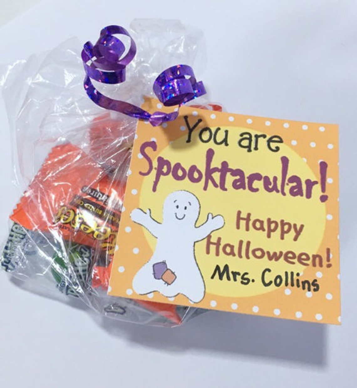 Halloween Printable Gift Tag From Teacher, Personalized Halloween Candy ...