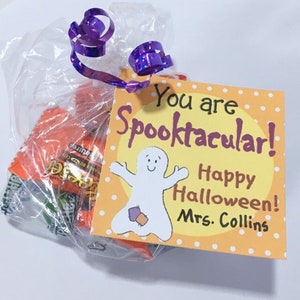 Halloween Printable Gift Tag From Teacher, Personalized Halloween Candy ...
