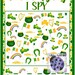 St. Patrick's Day Game, Printable I Spy Cards, St. Patrick's Day ...