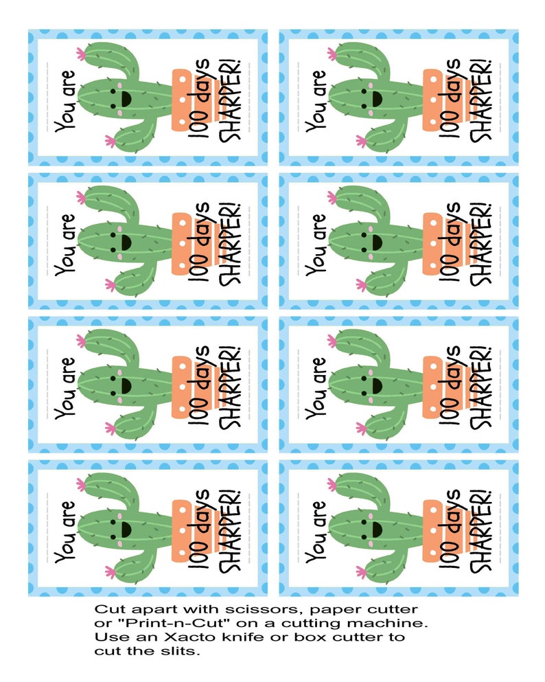 100 Days of School Printable Gift Tag From Teacher, 100 Days Sharper ...