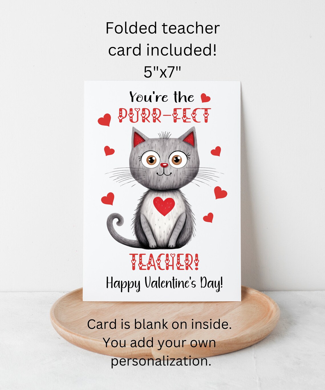 Printable Cat Valentine Cards, Kid's Classroom Valentine's Day Cards ...