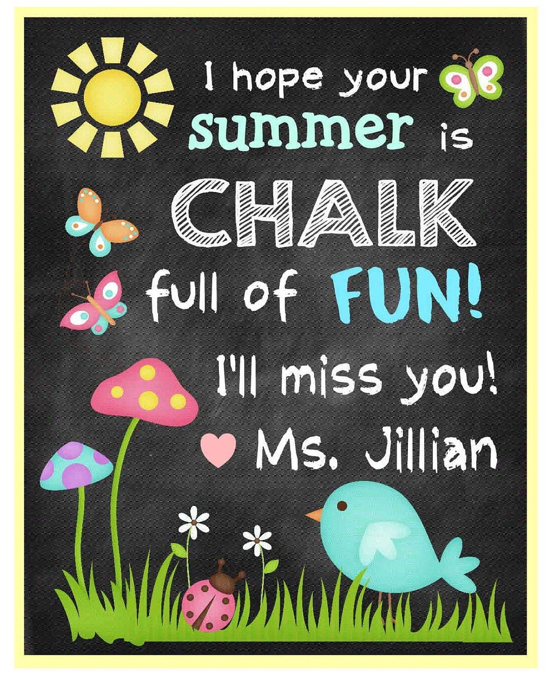 Teacher Gift to Students Chalk Gift Tag Student Gifts From - Etsy