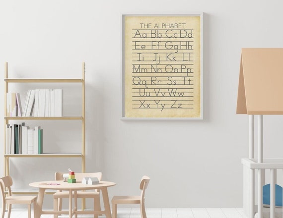 Alphabet Nursery Sign ABC Printable Poster Baby Wall Art - Etsy