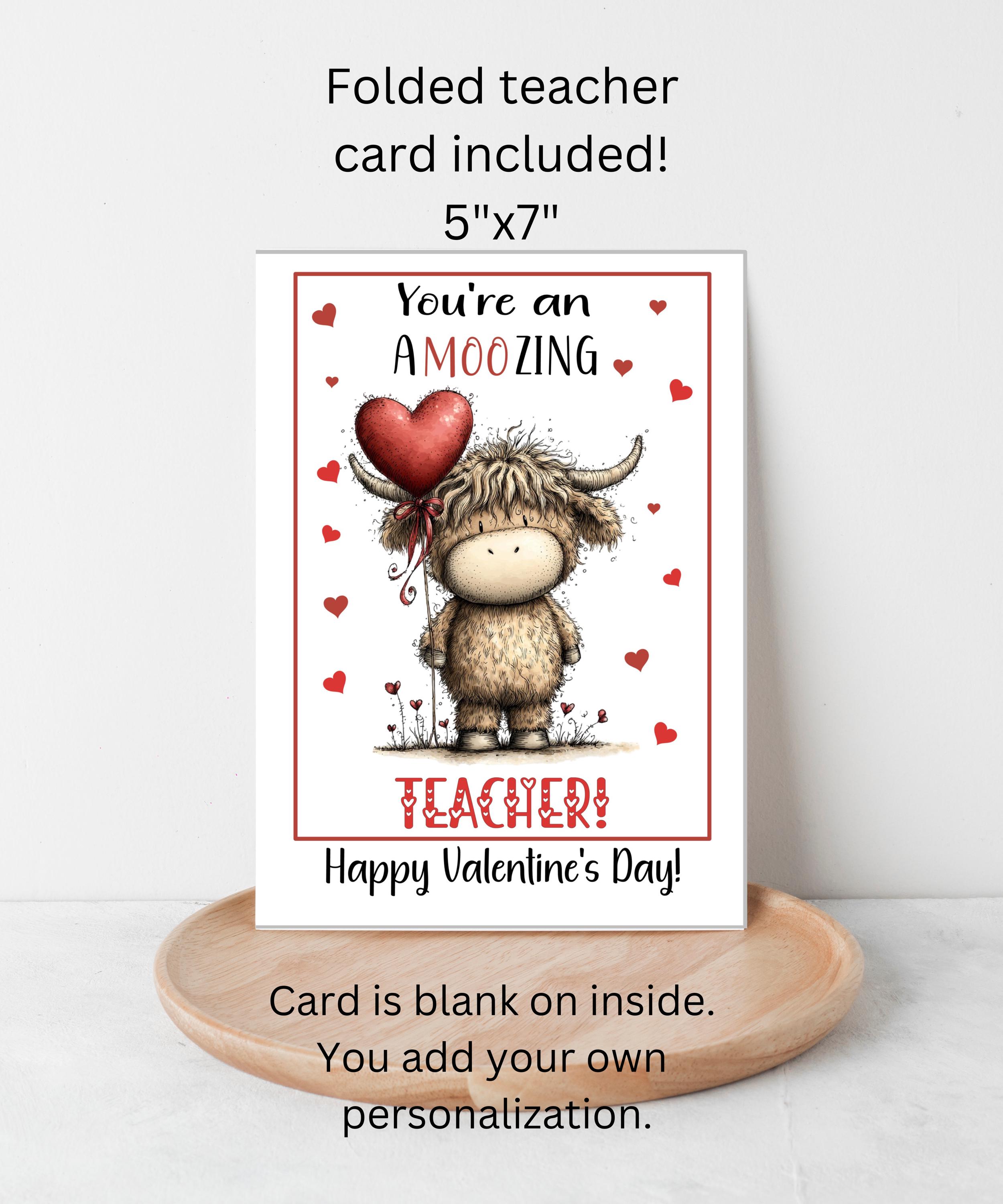 Printable Highland Cow Valentine's Day Cards for Kids: Funny Classroom ...