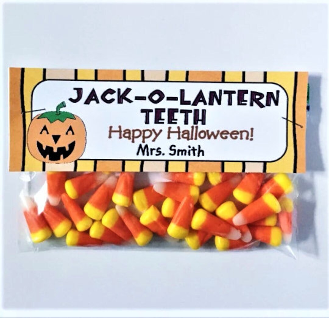 Halloween Printable, Jack-o-lantern Teeth Topper Tag From Teacher ...