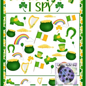 St. Patrick's Day Game, Printable I Spy Cards, St. Patrick's Day ...