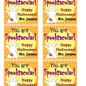 Halloween Printable Gift Tag From Teacher, Personalized Halloween Candy ...