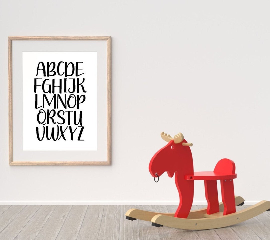 Black and White Alphabet Poster: Modern Nursery Decor (digital Download ...