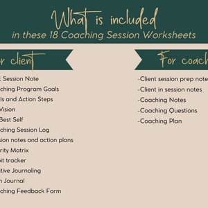 Coaching Session Worksheets |coaching Toolkit |coaching Worksheet ...