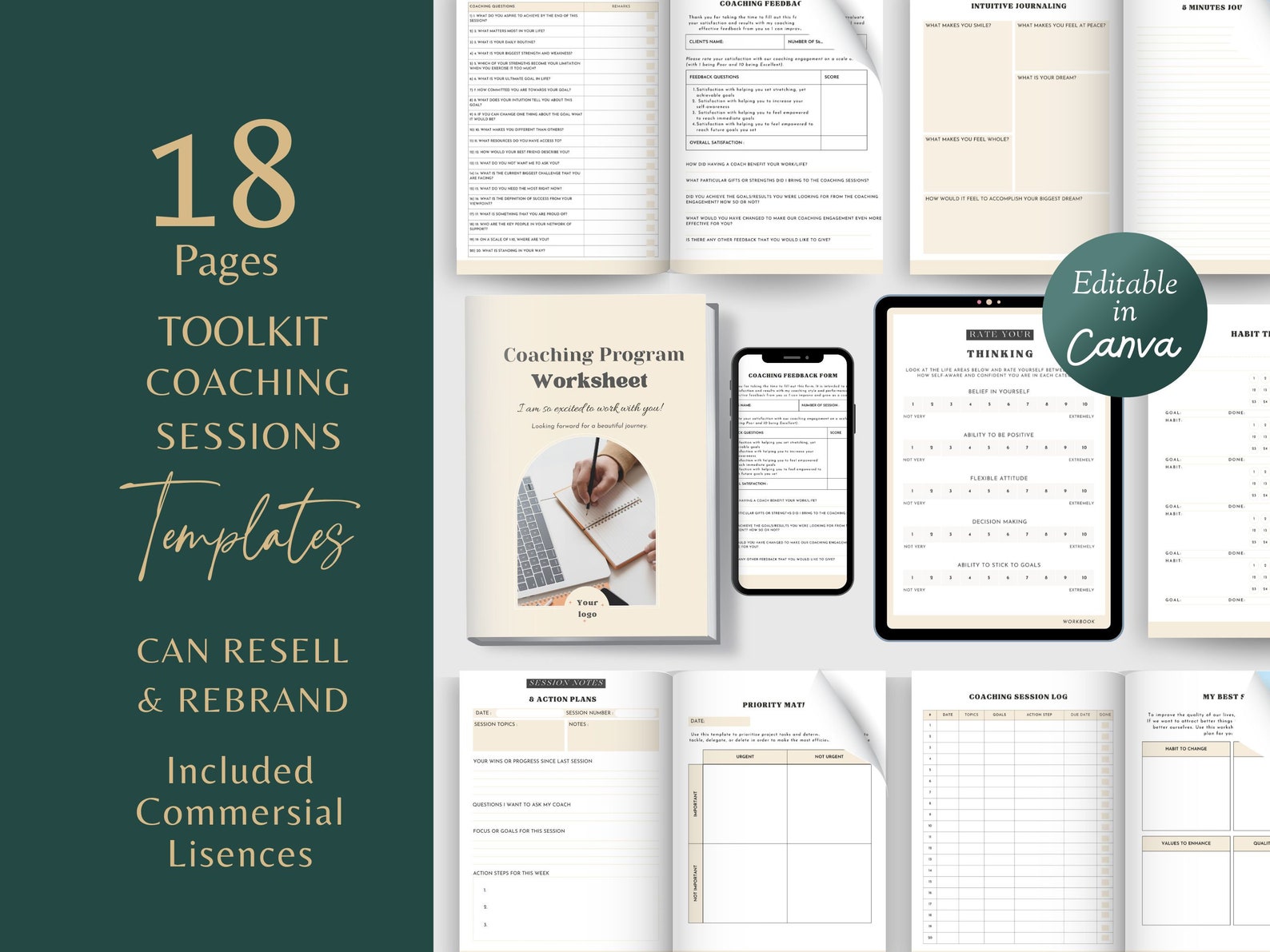 Coaching Session Worksheets |coaching Toolkit |coaching Worksheet ...