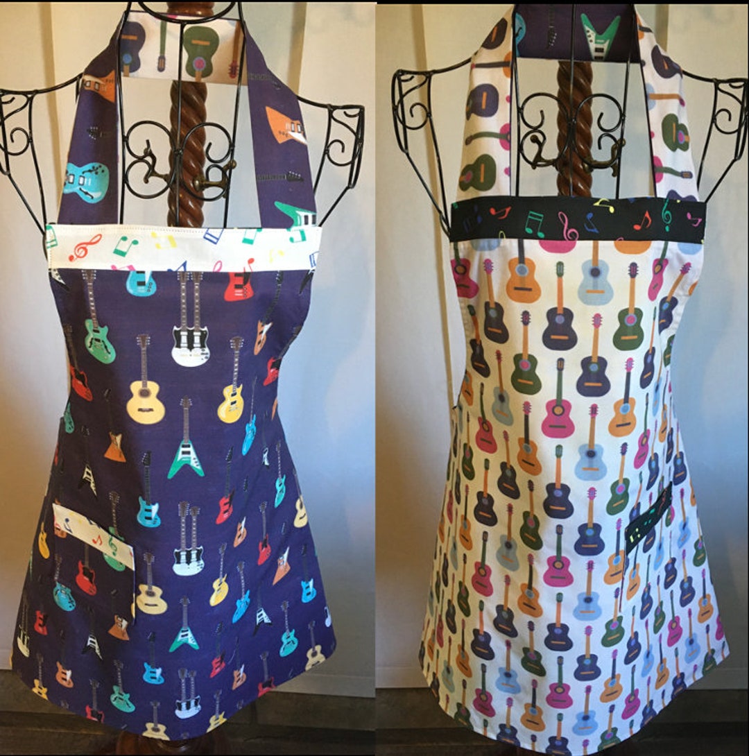 Guitar Apron, Reversible Apron, Acoustic Guitars Double Sided Apron ...