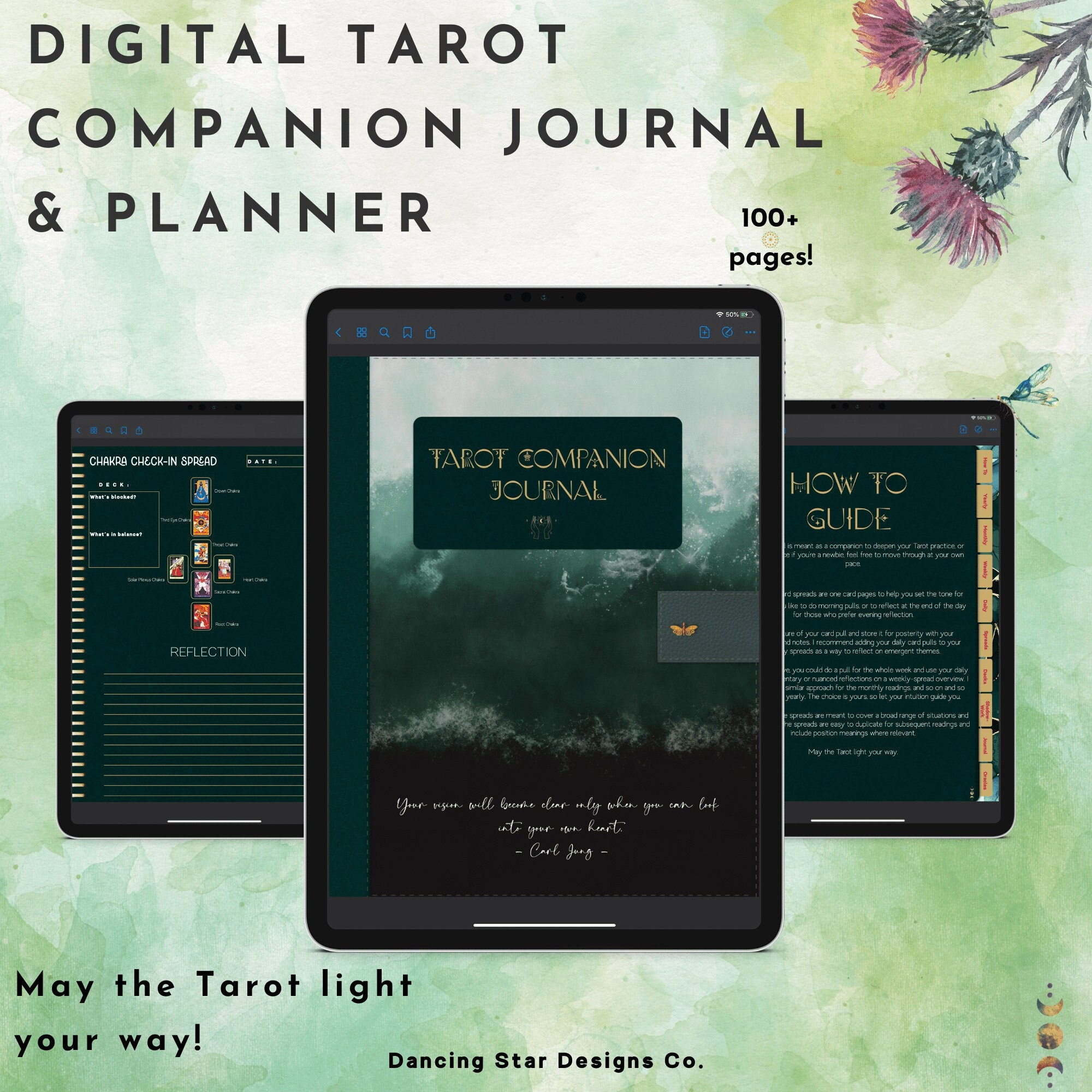 Undated Digital Tarot Planner, Witchy Planner, Tarot Planner, Tarot ...