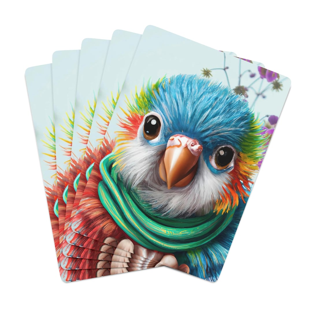 Fluff the Baby Parrot Custom Poker Cards - Etsy