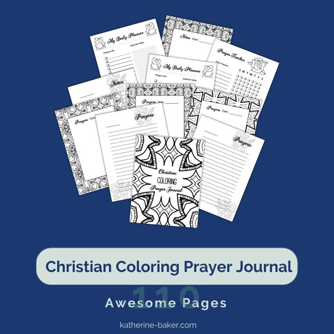 Christian Coloring Prayer Journal: 110-page Verse Cards (digital ...