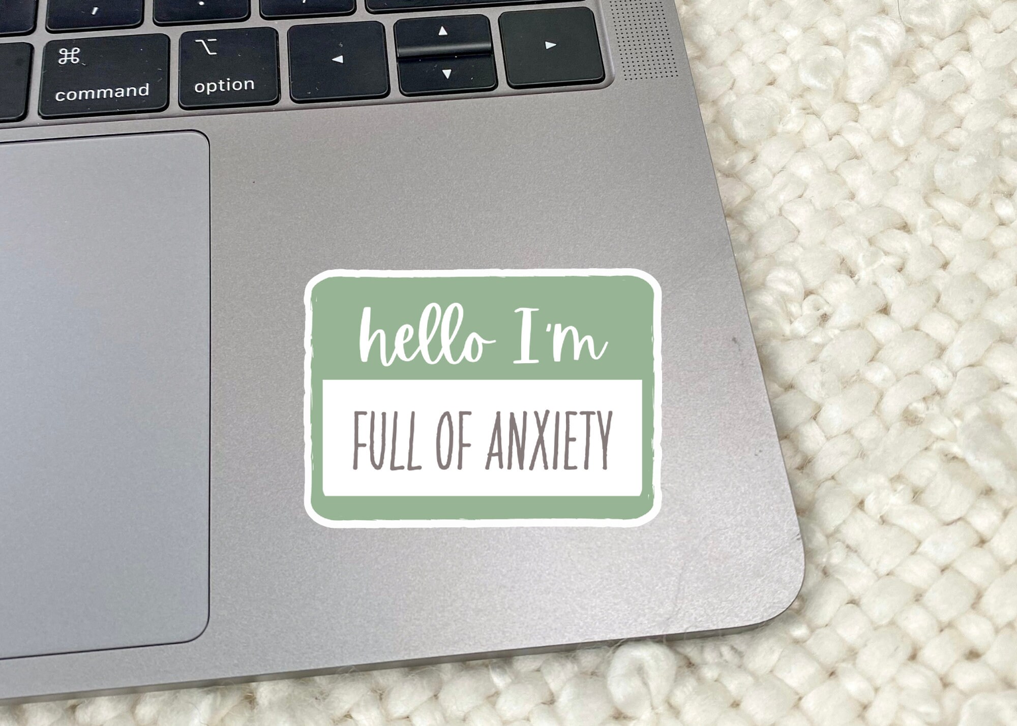 Name Tag Hello I'm Sticker Full of Anxiety Funny Sticker Laptop Decal ...