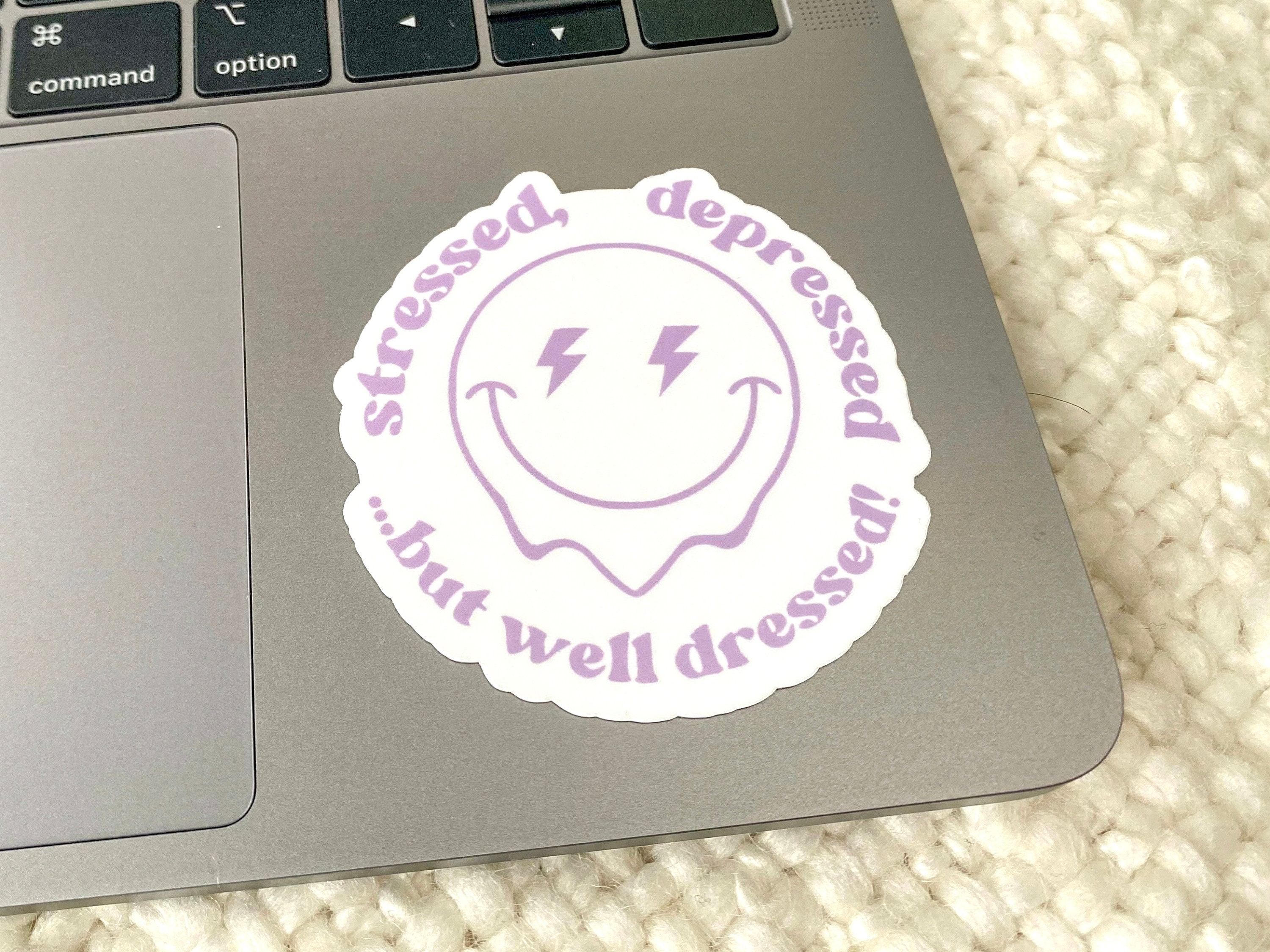 Laptop Decal Smiley Face Sticker Positive Vinyl Mental Health Water ...