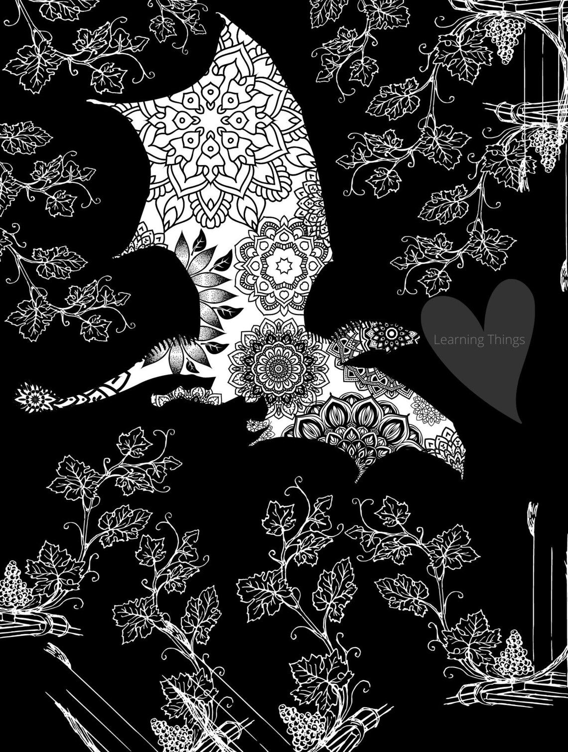 Mandala Dragon Coloring Page. Relaxing Coloring Page for Adults or ...