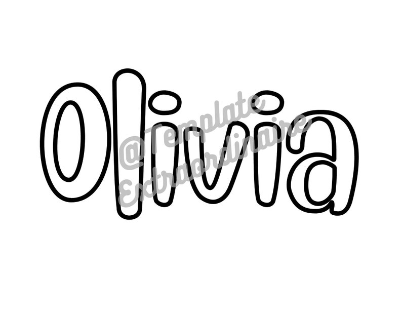 Custom Name Outline Coloring Page - Etsy