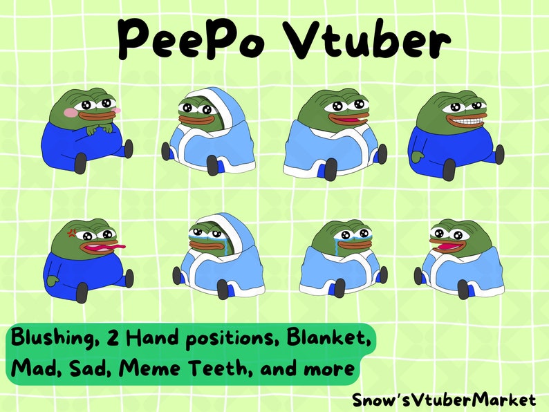 Peepo Vtuber Model - Fully Rigged Vtuber Model - Multiple Toggles ...