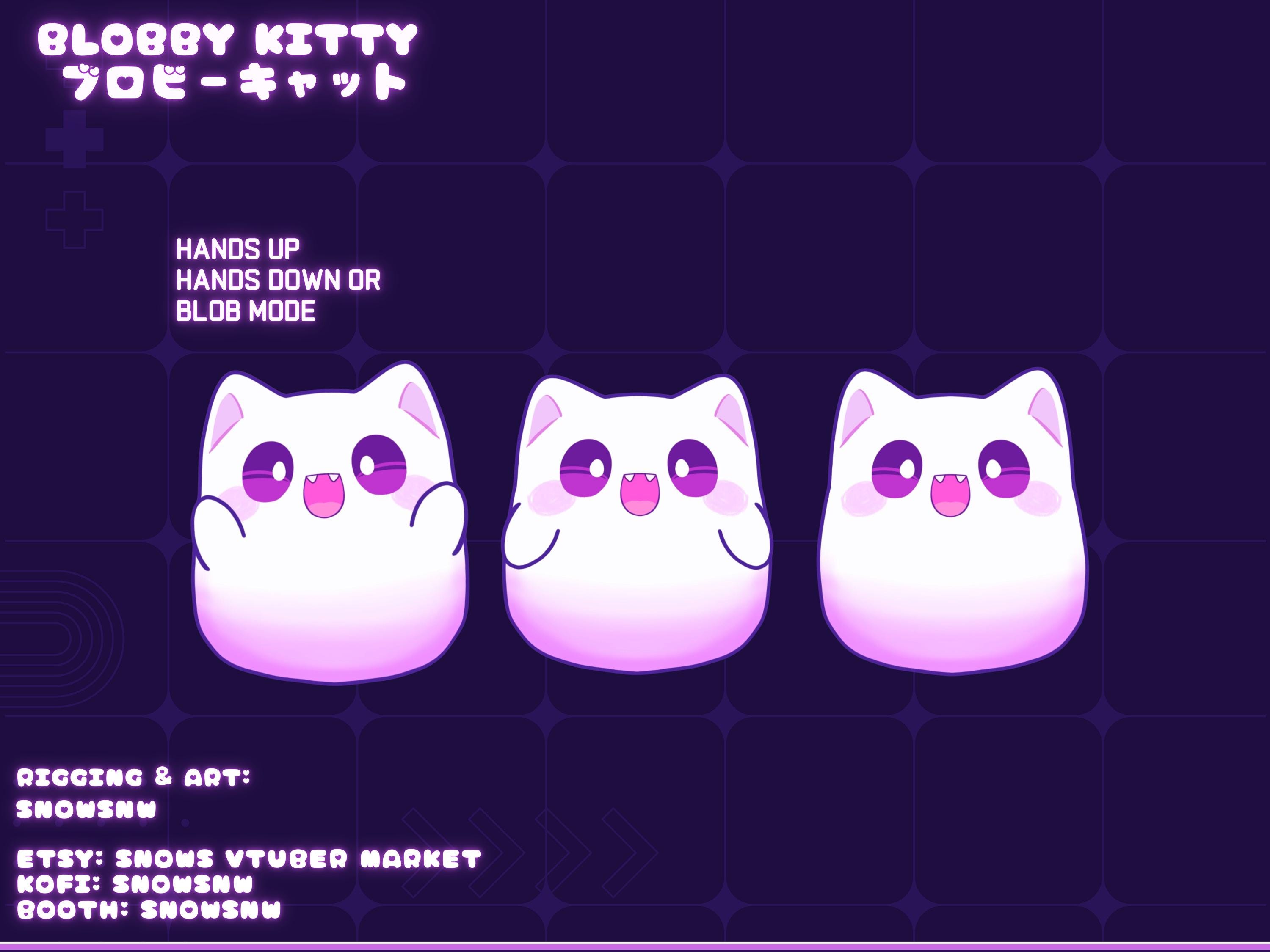 Blobby Kitty Vtuber Model | Vtuber Asset | Halloween - Etsy