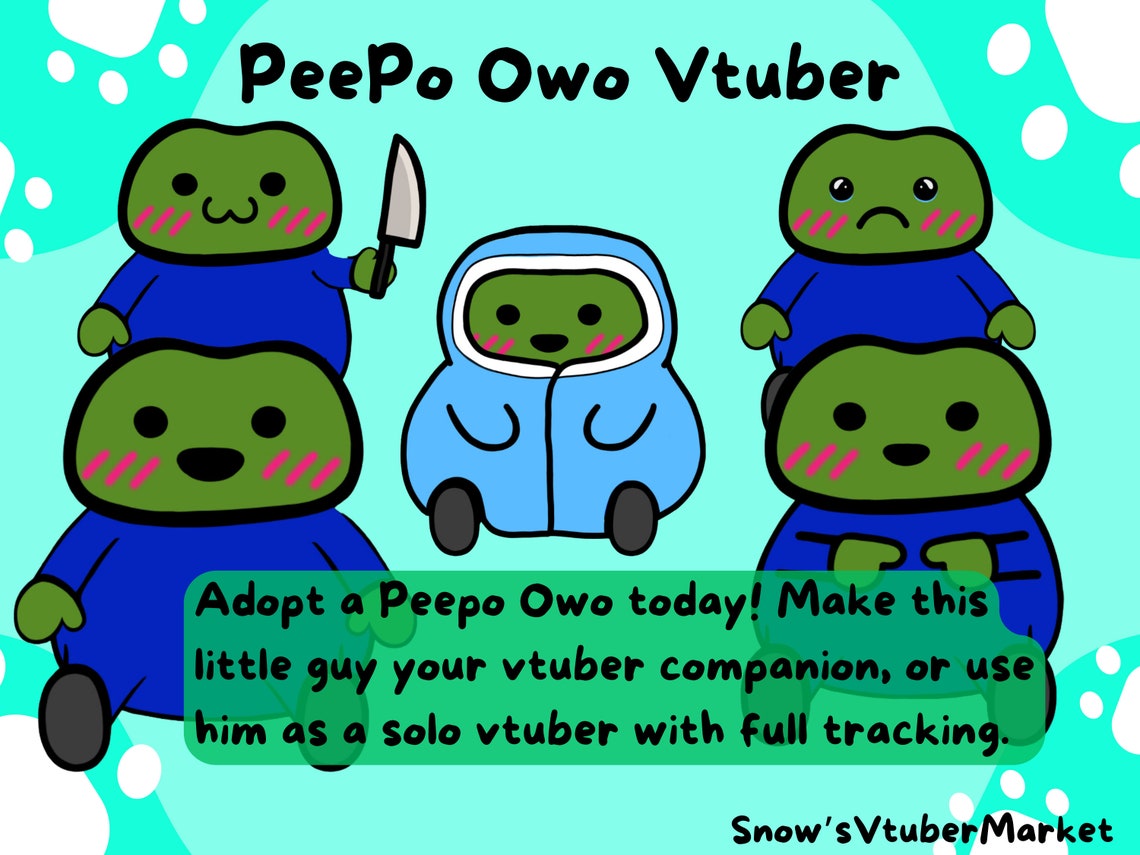 Peepo Owo Vtuber Model - Fully Rigged Vtuber Model - Multiple Toggles ...