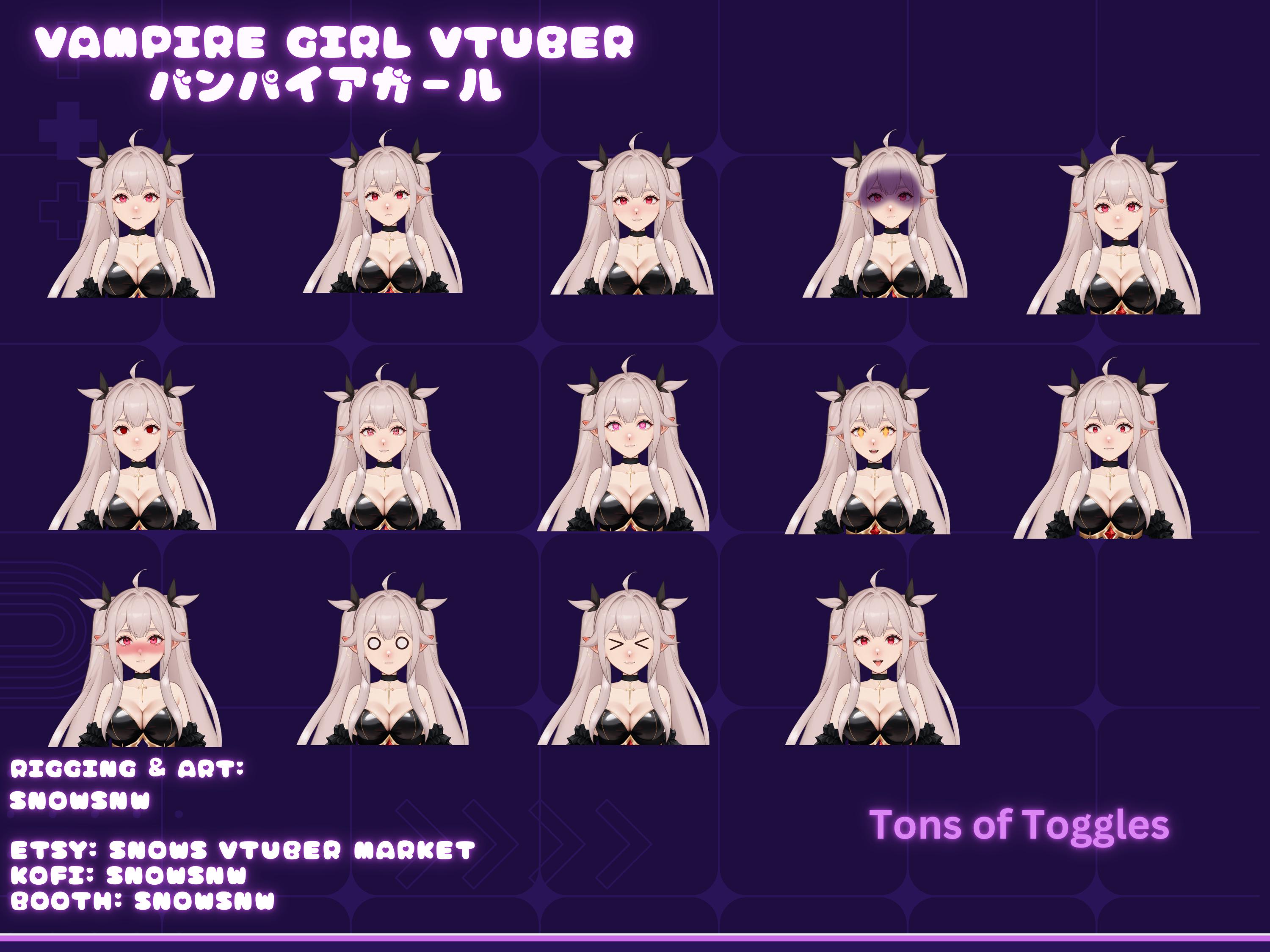 Vampire Girl Full Body Vtuber Model | Customizable Vtuber | Vtubestudio ...