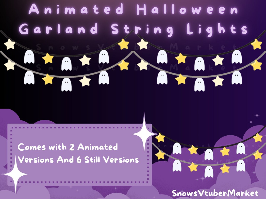 Halloween Animated Garland String Light Streaming Asset | Holiday ...