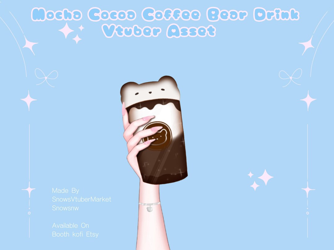 Mocha Cocoa Coffee Bear Drink Vtuber Asset | Ready to Use - Etsy