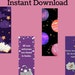 Printable Bookmark Set, Galaxy Theme, Space, Reading, Instant Download ...