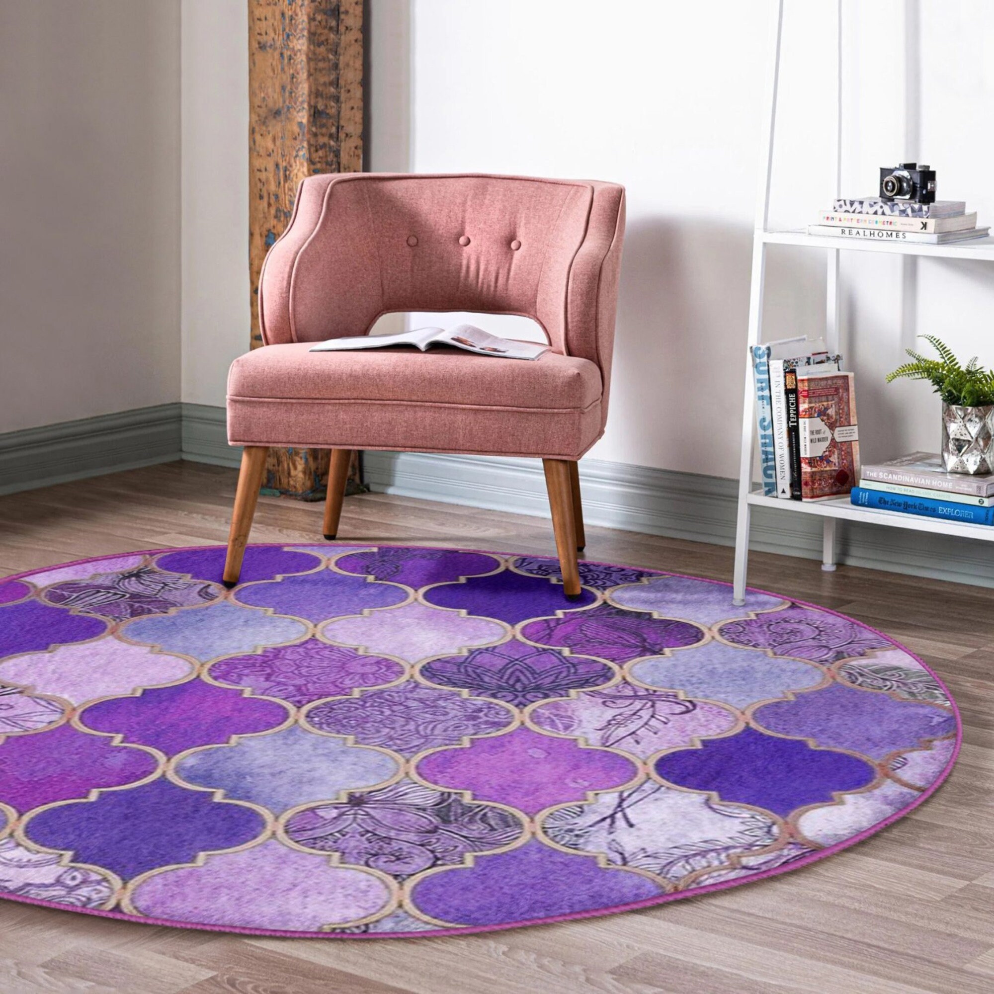 Purple Decorative Round Rug Purple Living Room Area Carpet - Etsy
