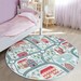 City Map Kids Room Rug, Nursery Room Carpet , Baby Room Circle Area Rug ...