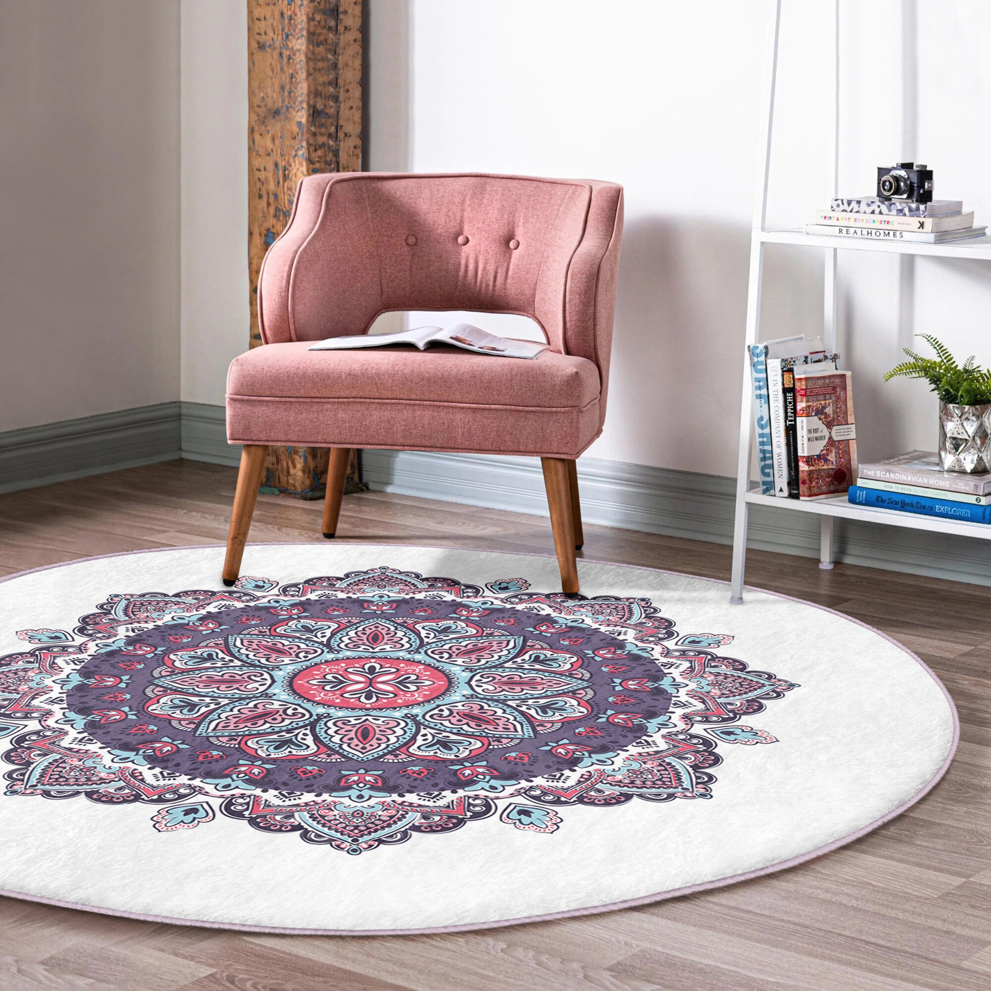 Mandala Yoga Room Round Rug, Meditation Room Circle Carpet, Non Slip ...