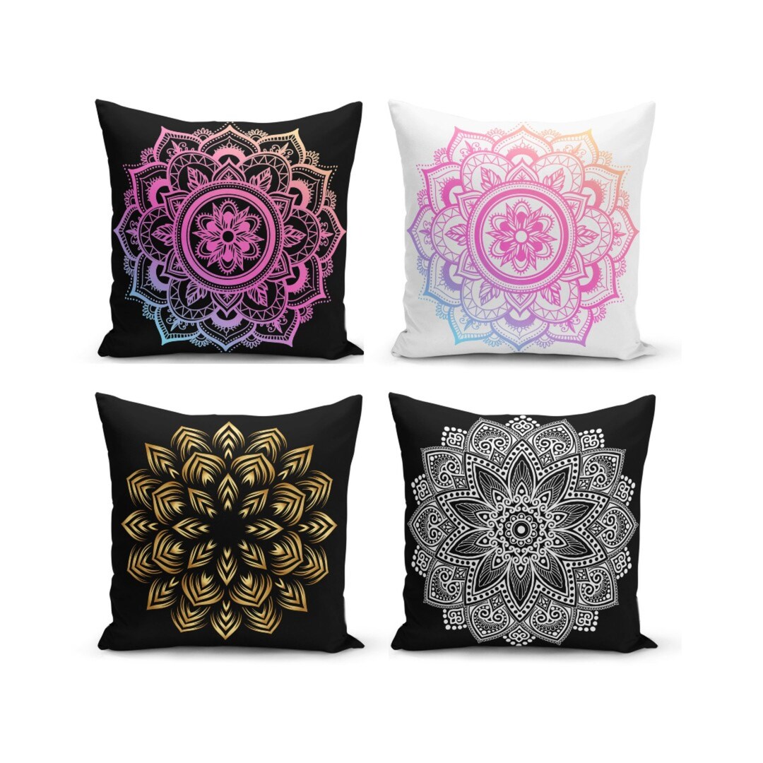 Mandala Pillow Cover, Meditative Mandala Patterned Pillow Case ...