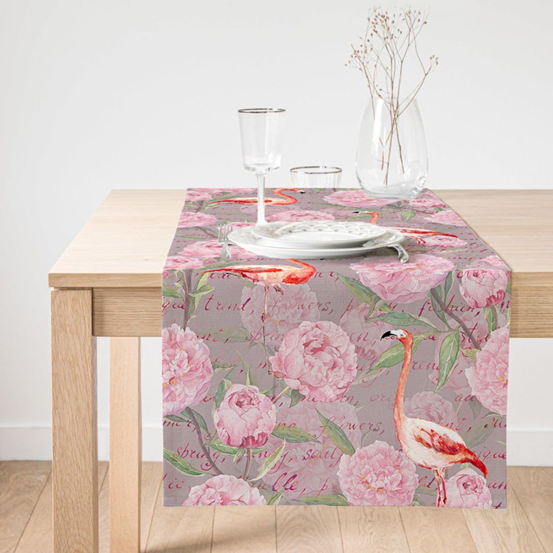 Flamingo Table Runner, Summer Home Decoration Flamingo Pattern Table ...