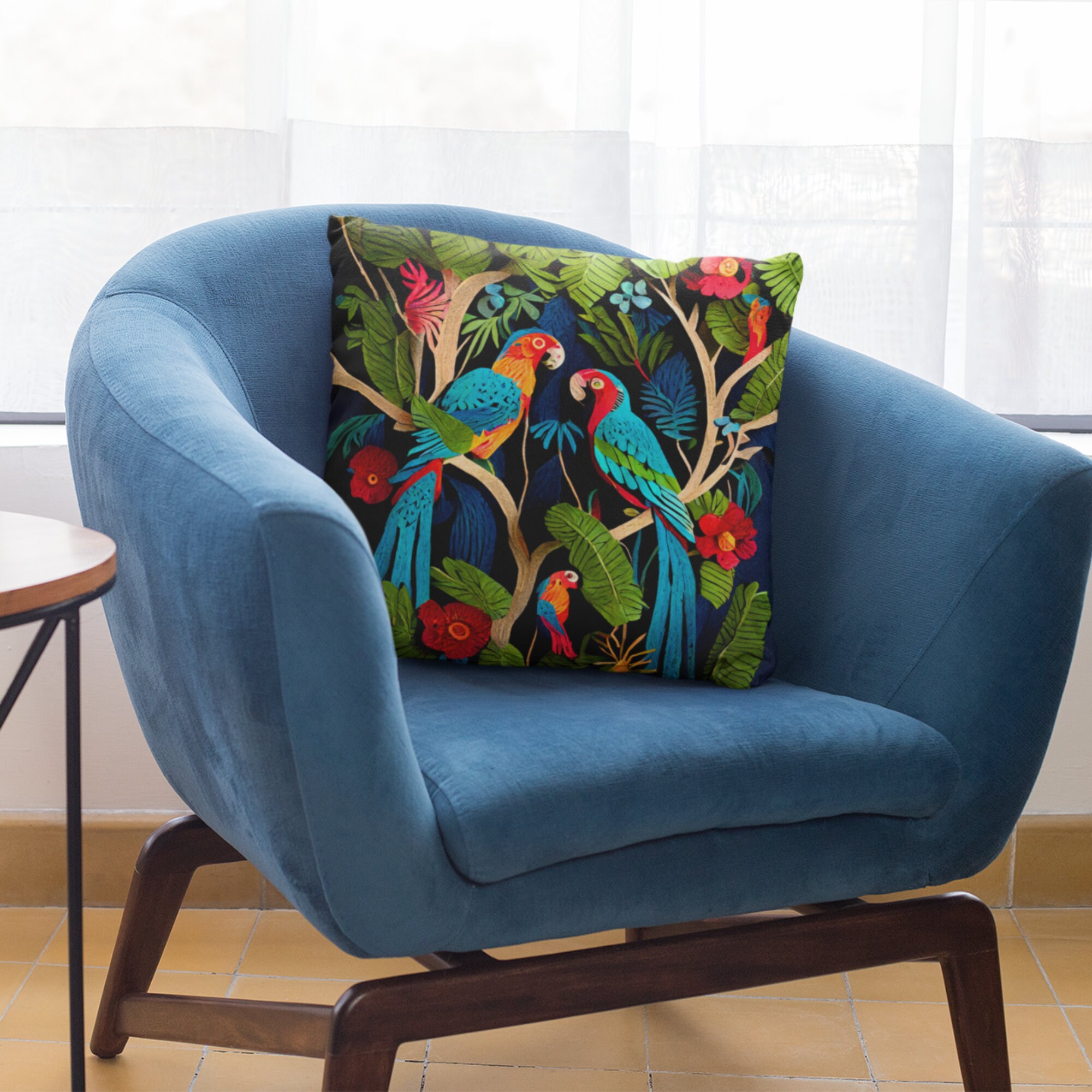Jungle Parrots Cushion Covers, Parrot Pattern Art Design for Home ...