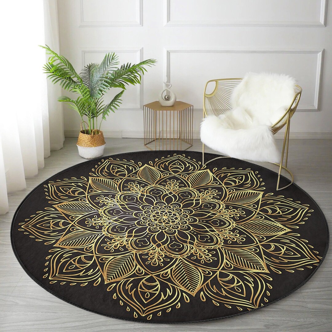 Mandala Area Rug, Mandala Home Decor Patterned Circle Carpet ...
