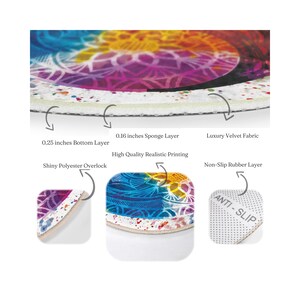 Colorful Round Rug, Living Room Area Rug, Bedroom Decorative Circle ...