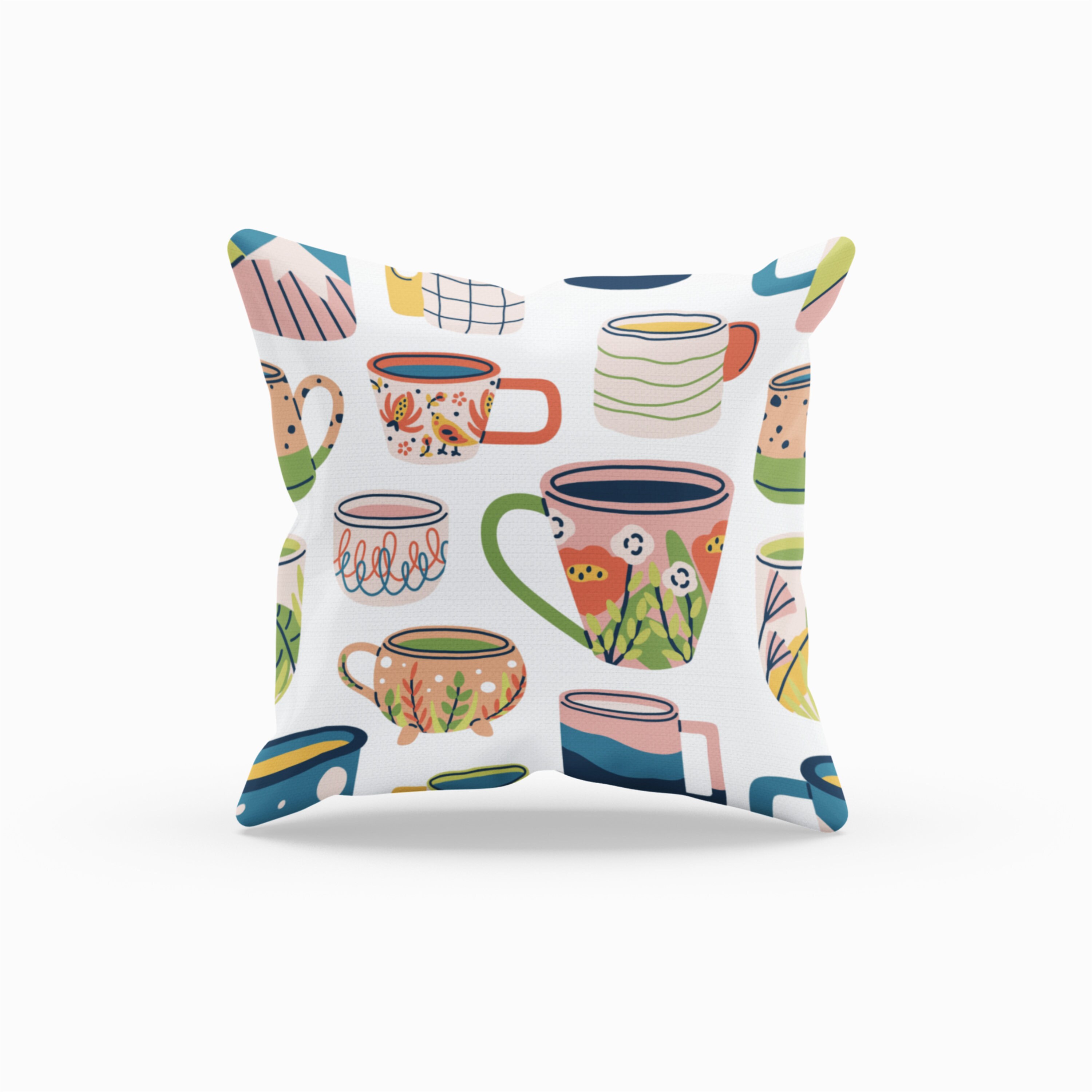 Coffee Mugs Cushion Cover Mugs Pattern Coffee Lover Home - Etsy